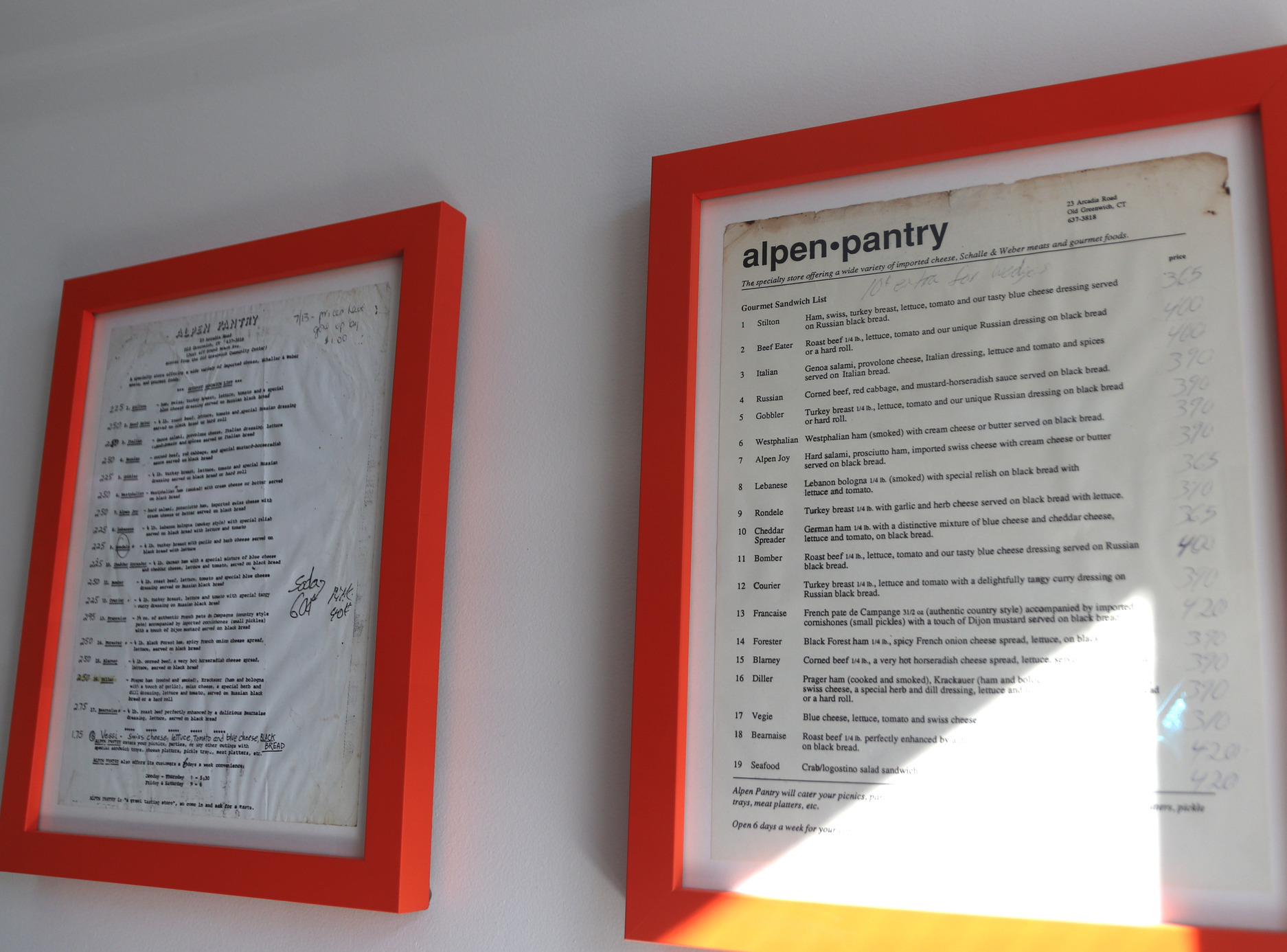 Alpen Pantry Menu Features “Fred Sandwich,” after Vegetarian Greenwich ...