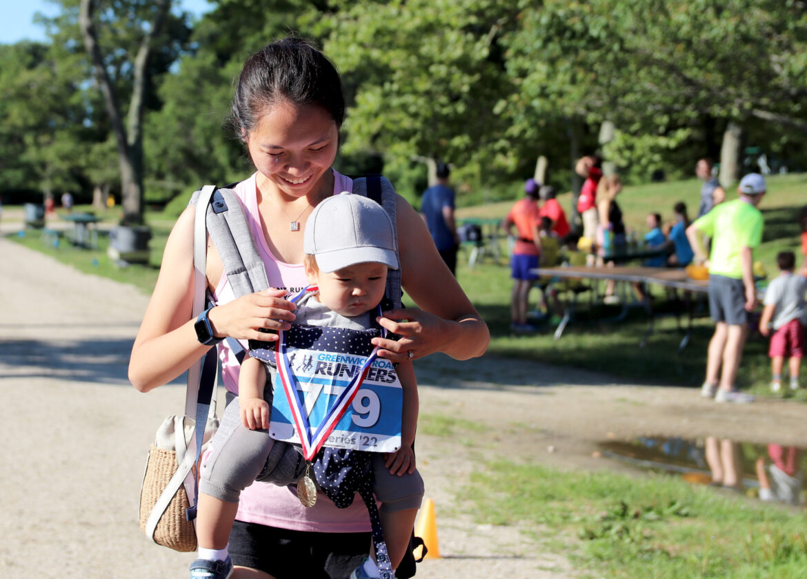 run-with-baby-in-sling-1 | Greenwich Free Press