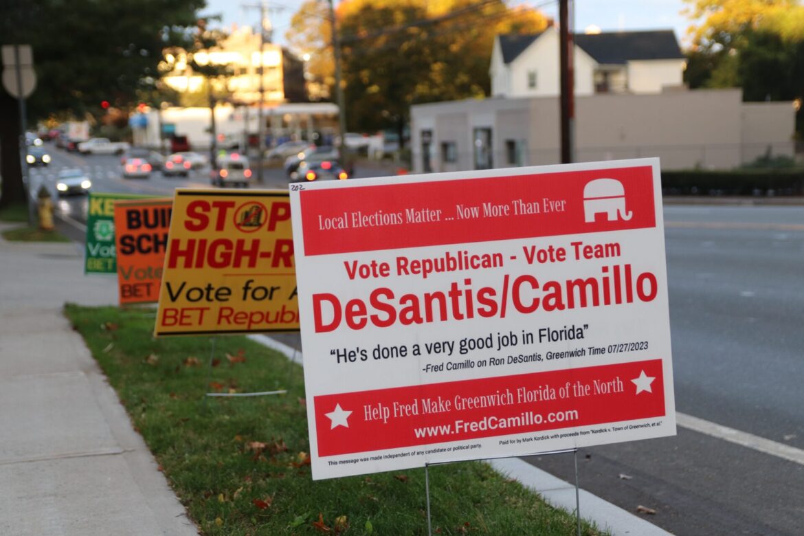Signgate, the Sequel: DeSantis/Camillo Signs Pop Up Across Greenwich ...