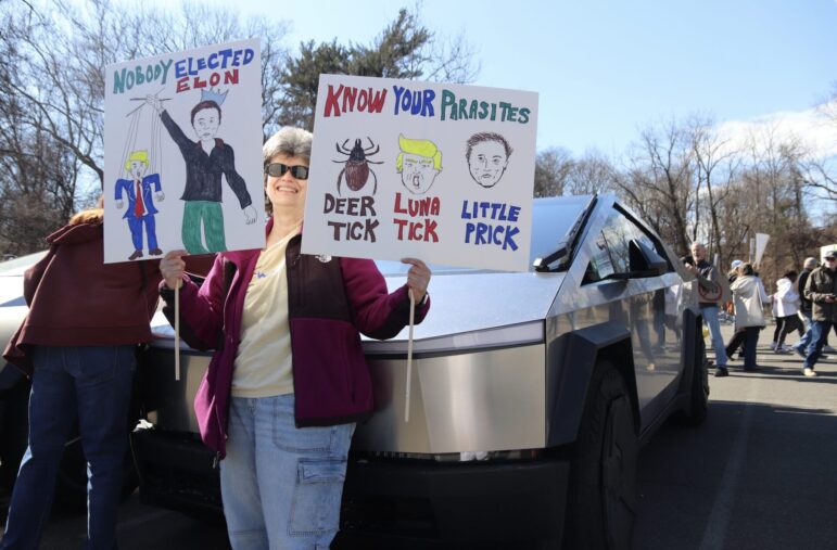“Tesla Takedown” Draws Hundreds of Protesters against Trump and Musk to ...